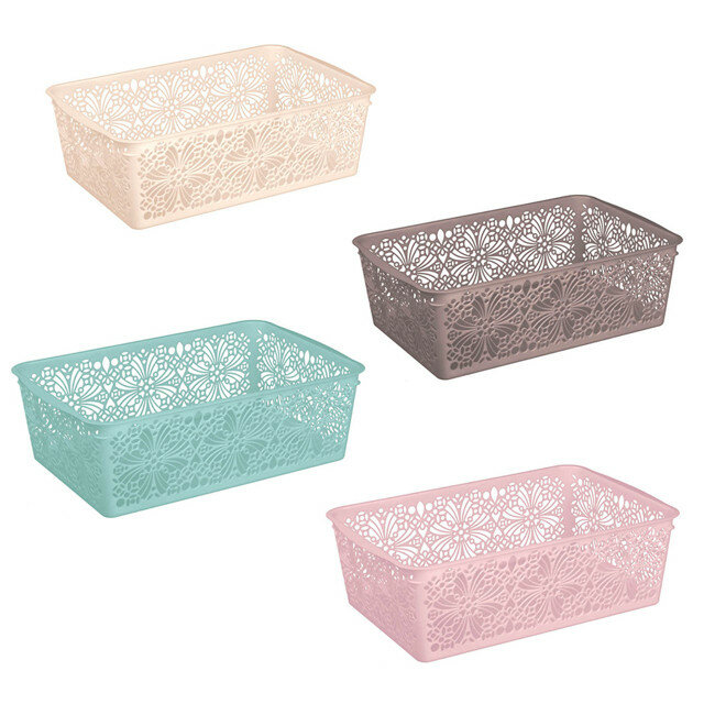 Бытпласт Эконова Floral корзина пластик 30×19,5×9,5 см 5,5 л цвет в ассортименте 1шт