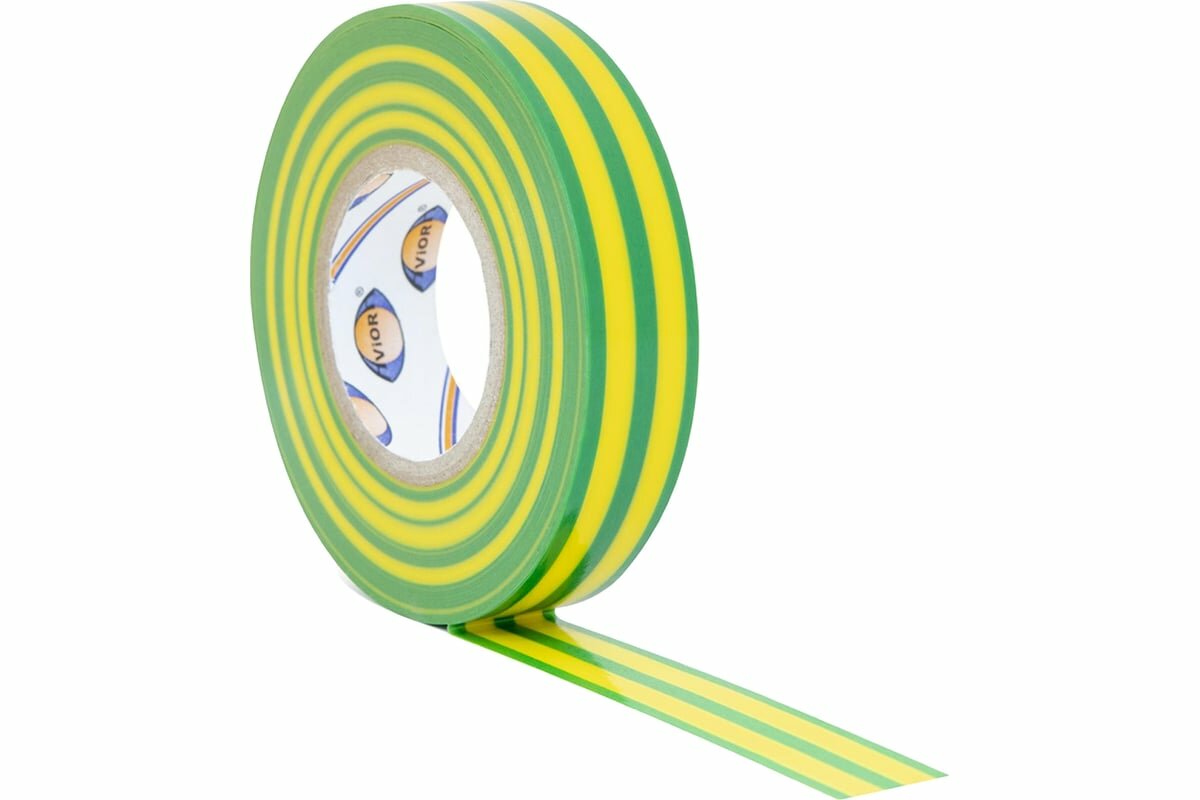 Aviora Изолента ПВХ 15 мм x 20 м желто-зелёная 305-059 универсальная для электроустановок