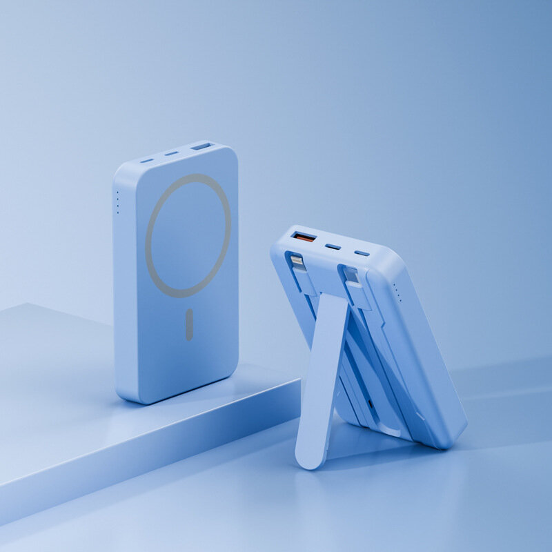 ⭐ Национальная сертификация 3C, 3-в-1 магнитный Power Bank со встроенным кабелем, сверхбыстрая зарядка, портативный мобильный источник питания для кросс-граничного использования ⭐