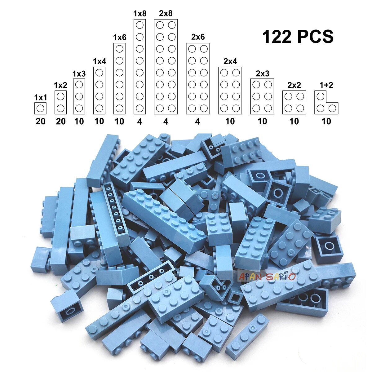 Конструктор APAN SAPIO из пластика для детей от 6 до 12 лет Powder Blue 122pcs