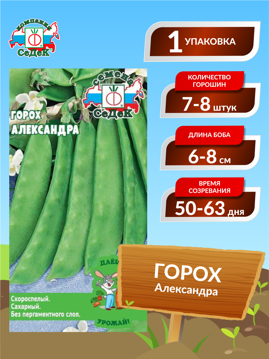 Семена Горох Александра ДУ Скороспелые 5 гр.