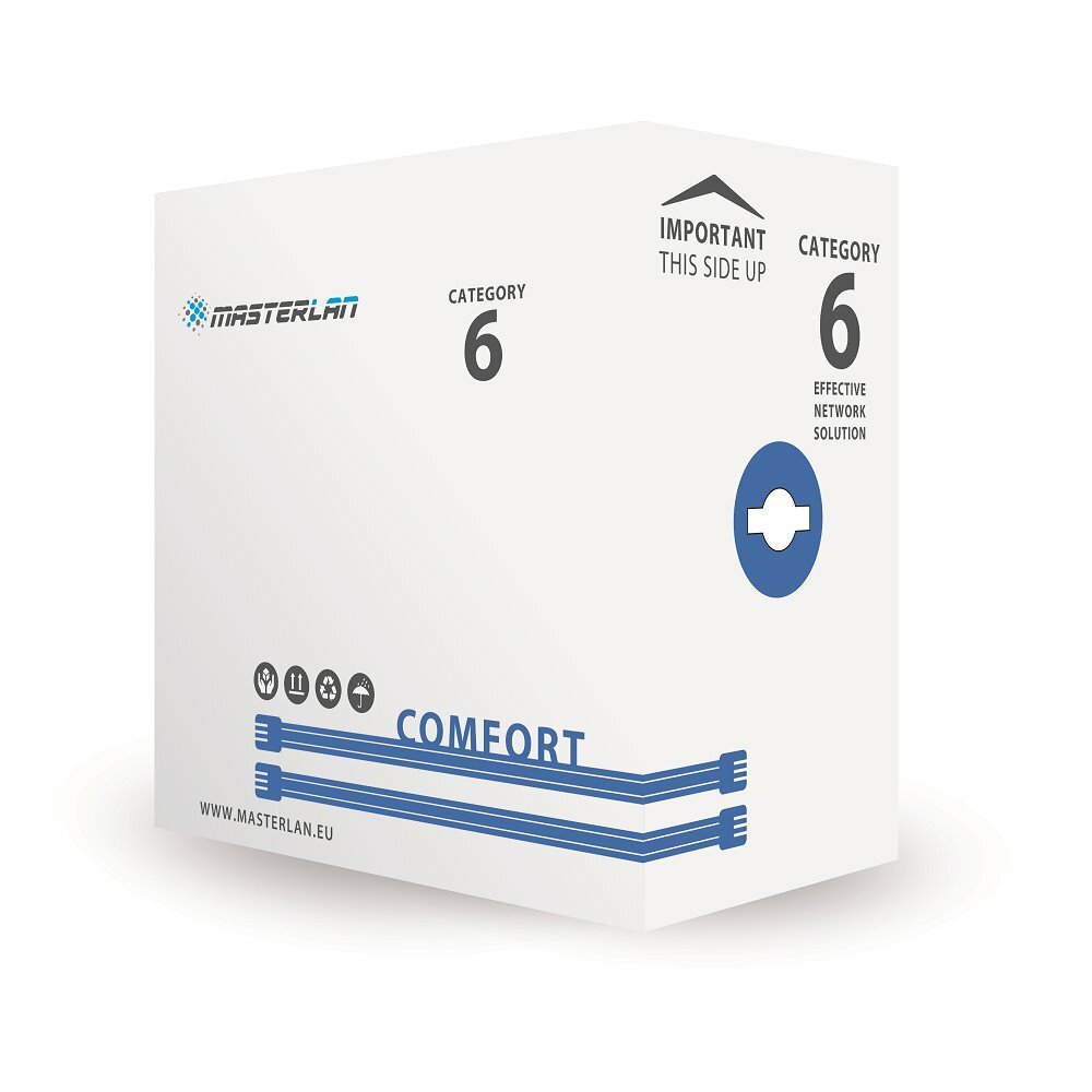 Кабель MasterLan Comfort UTP Cat6, PVC, 23AWG, 305m