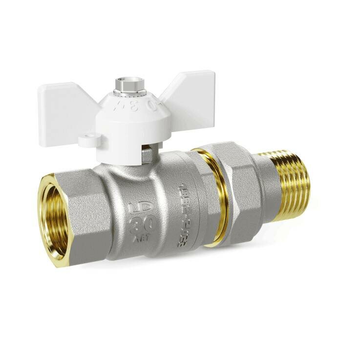 Кран шар лат Pride нк Ду20 Ру40 м/амер полн баб LD 47.20. В-ГШ. Б (white)