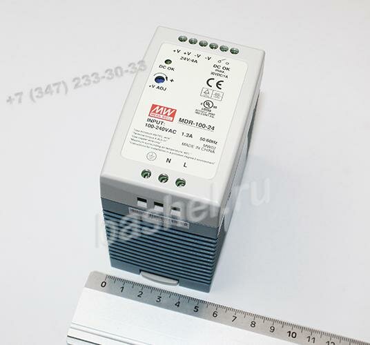 24V, 100W, 4A MDR-100-24 DIN, Модуль питания сетевой (блок питания на DIN рейку), DIN MDR-100, MW