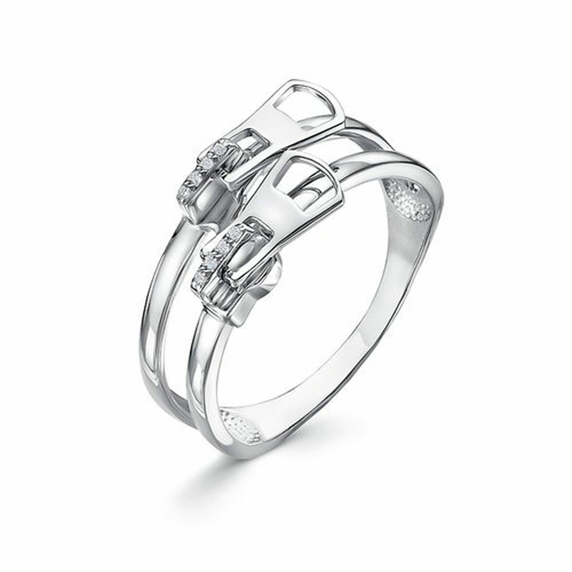 Кольцо, серебро, 925 проба, родирование, фианит