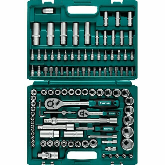 KRAFTOOL X-Drive 108, (1/2"+3/8"+1/4"), универсальный набор инструмента (27888-H108)