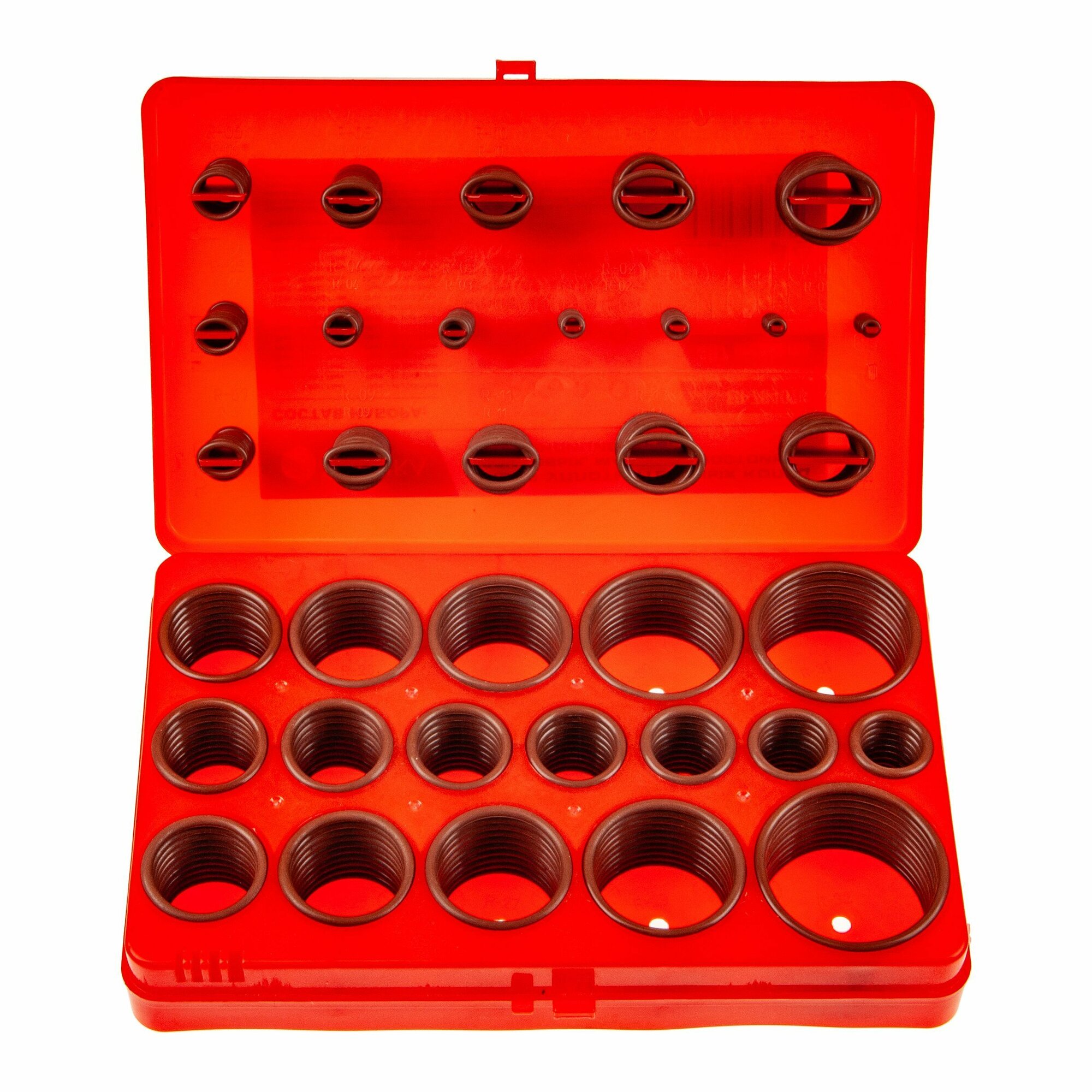 Набор уплотнительных колец 3-45мм резиновых, маслобензостойких, для кондиционеров 407пр, в кейсе эврика