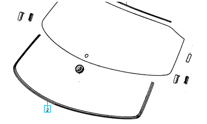 Резиновая деталь B, подпорка ветрового стекла (Оригинал)