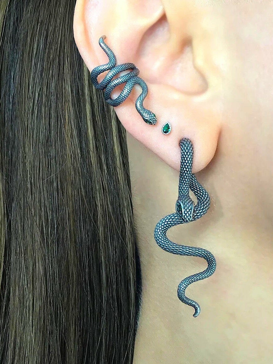 Серьги-трансформеры, славянский оберег, искусственный камень, фианит