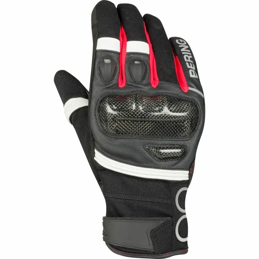 Мотоперчатки мужские летние Bering RAID Black/White/Red, T8