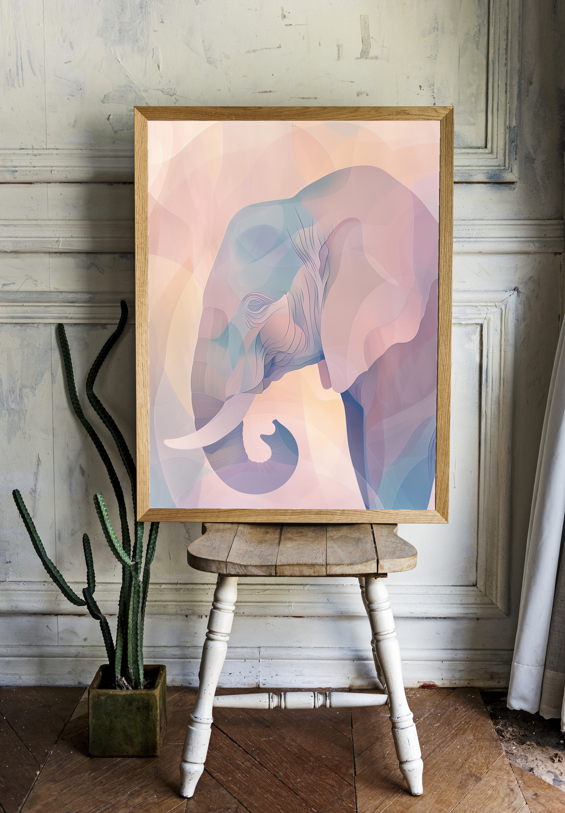 Постер "Мощь слона абстракция" 40x50 см в подарочном тубусе
