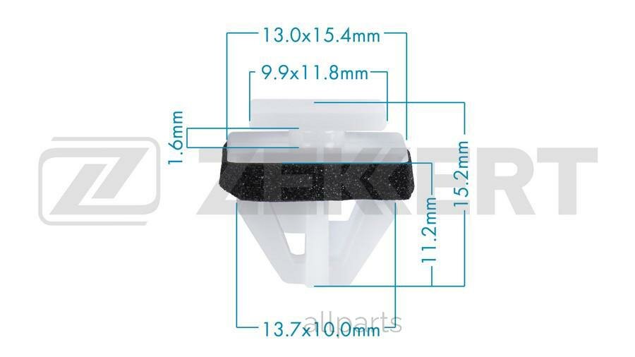 ZEKKERT BE-3803 Клипса крепёжная Hyundai Kia (миним. кол-во заказа 10 шт)