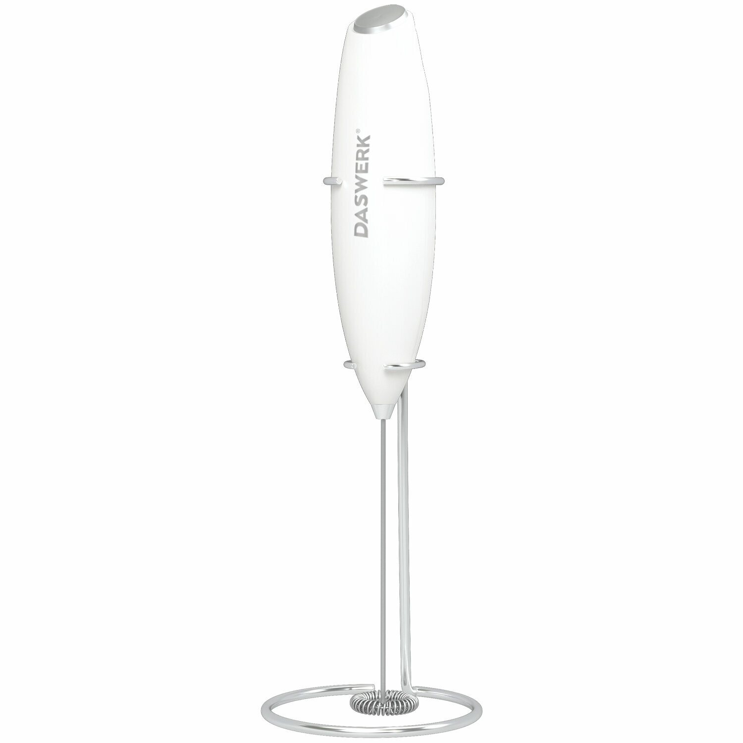 Daswerk Капучинатор/вспениватель молока электрический на подставке soft touch, белый, 456178