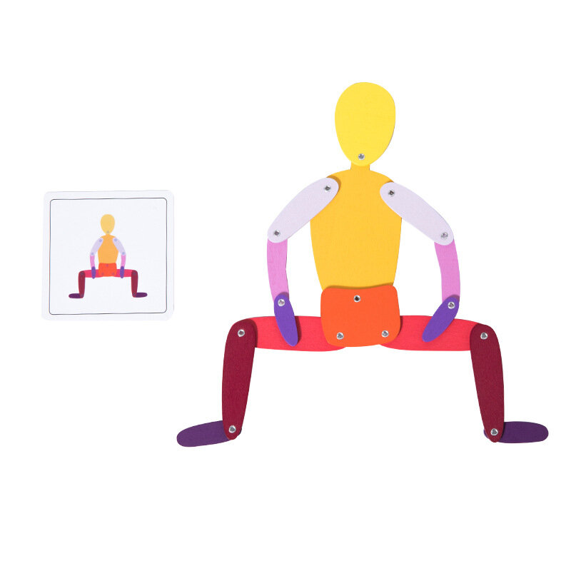 Детская игрушка Спортивный спичечный человечек Трансформируемая фигурка с суставами Обучающая деревянная игра для детского сада Интерактивная настольная игра для родителей и детей