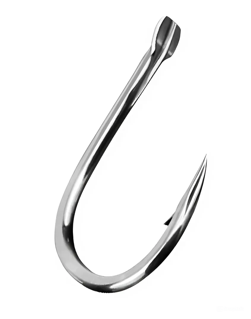 Крючки "LINNHUE" - с бородкой - (#2) - 10мм - 5мм - (8шт), цвет серебристый