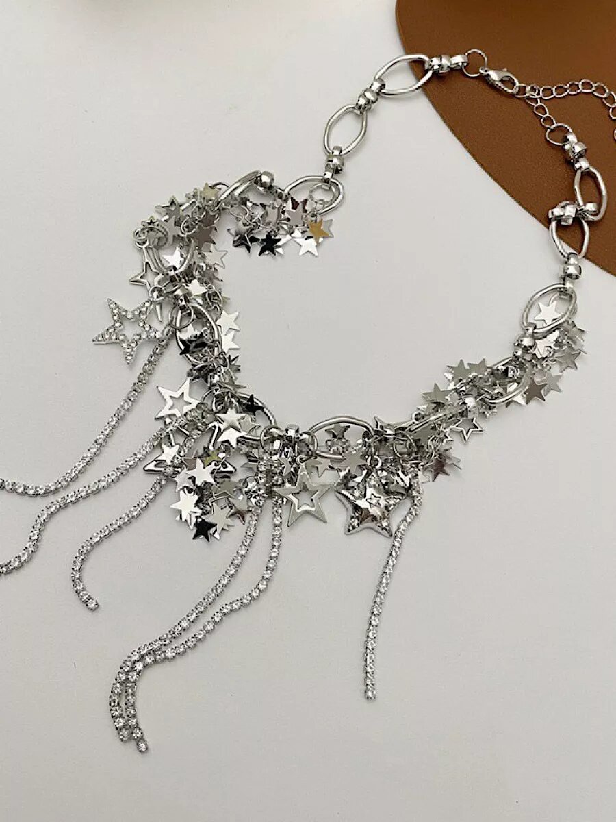 Колье, циркон, кристалл, фианит