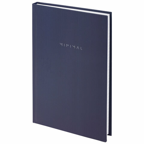 Блокнот А5 134х206 мм, 80 л, твёрдый, клетка, BRAUBERG "Minimal", синий, 116439