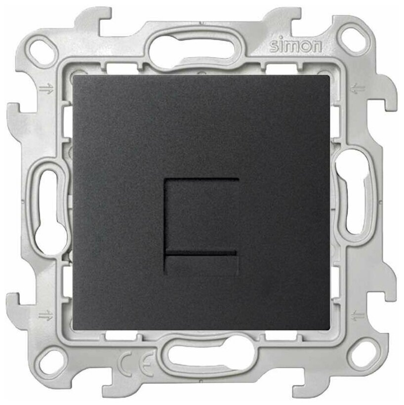 Розетка телефонная СП Simon 24 RJ11 IP20 механизм графит Simon 2410480-038