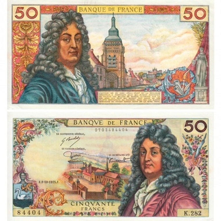 Франция 50 франков 1975 года, сувенирная копия, банкноты и купюры редкие коллекционные