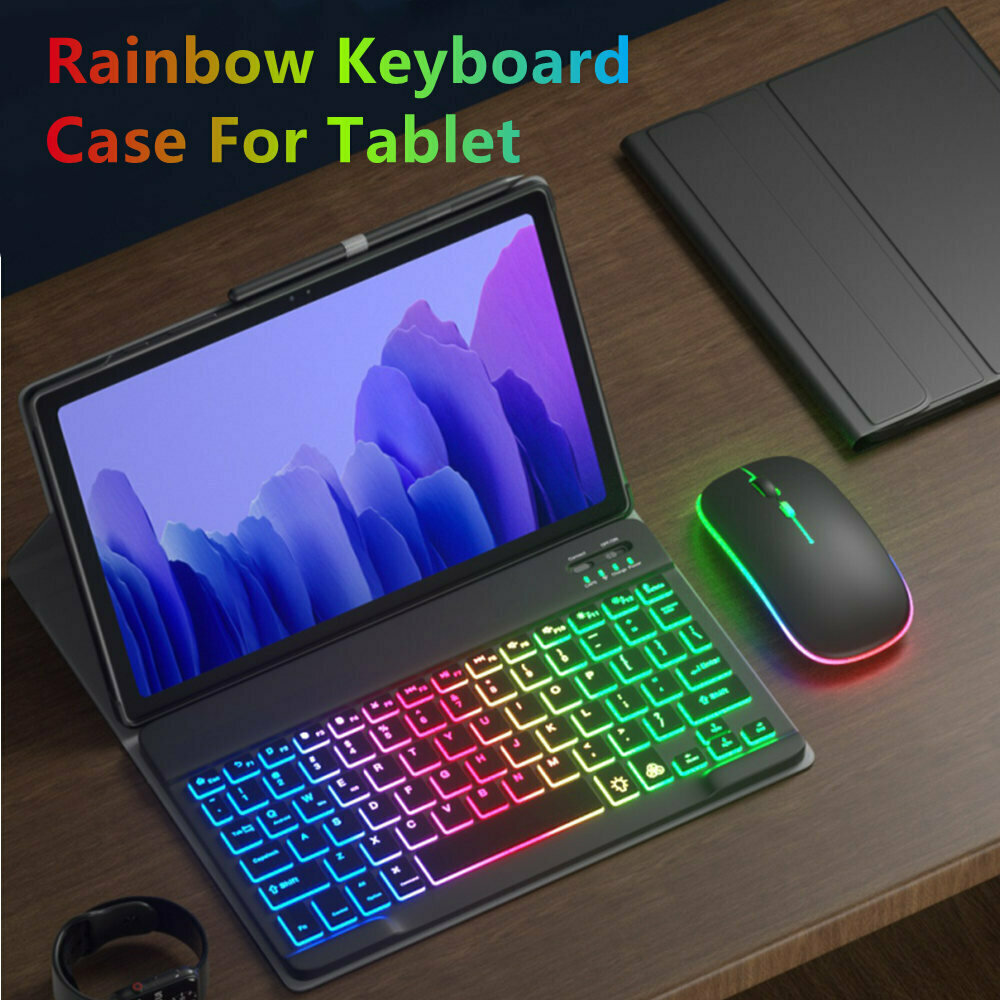 Чехол с клавиатурой для Lenovo Tab P11 Pro 11,5 дюйма 2020 (TB-J706F/L) с Клавиатура с подсветкой + мышь с подсветкой