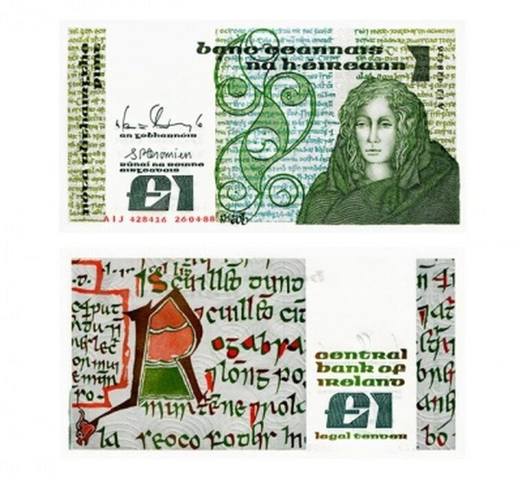 1 фунт 1988 Ирландия, сувенирная копия, банкноты и купюры редкие коллекционные