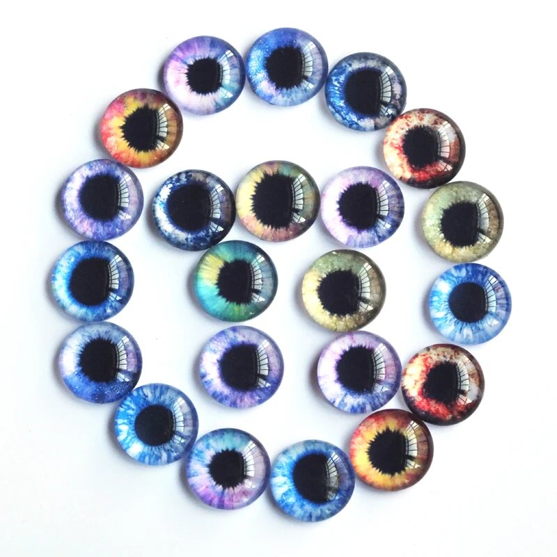20 шт, 8 -20 мм, разные модели кукольных глаз