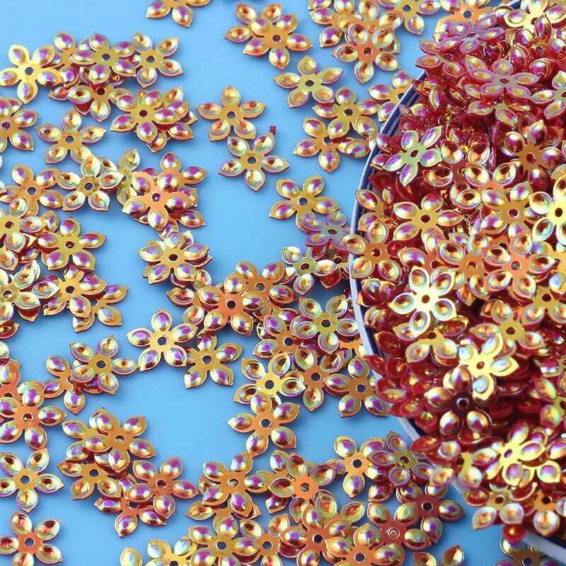 ПВХ пайетки цветы 9 мм 10г/20г 9mm 10g, JG Big Red