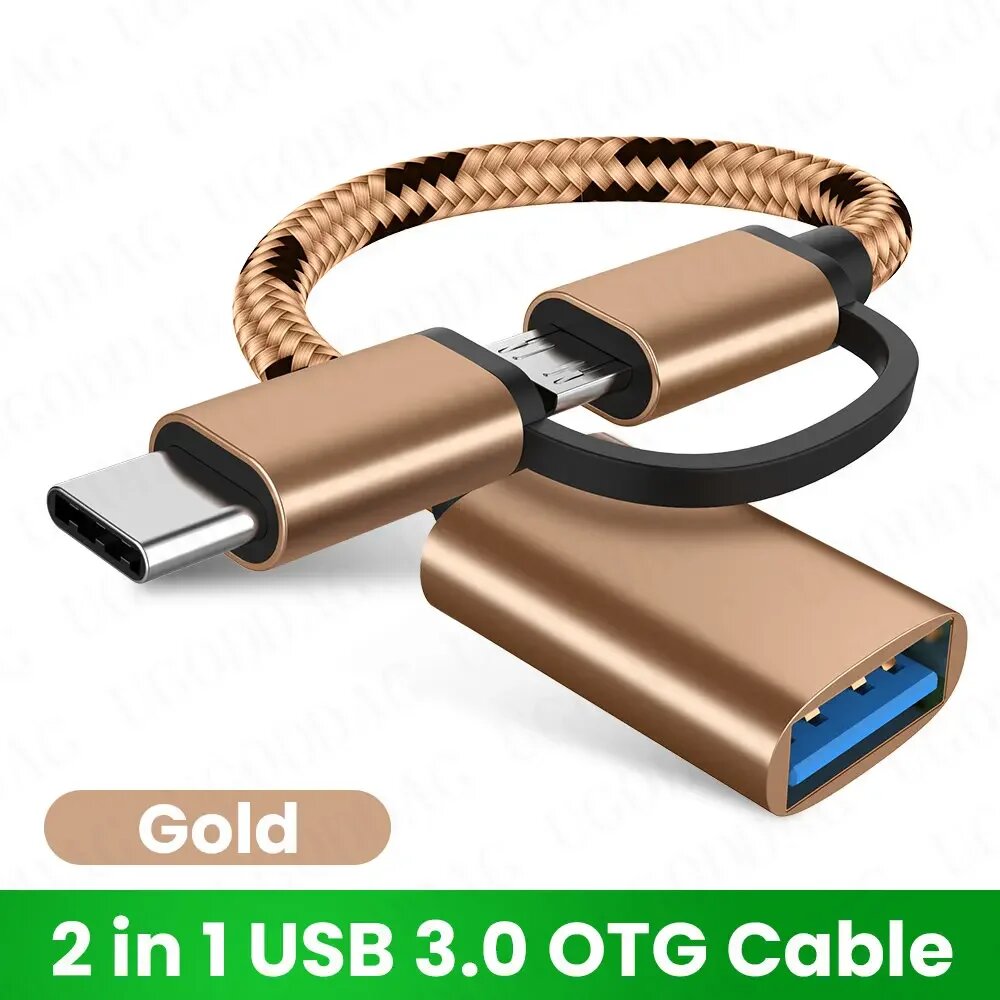 2 в 1 USB 3.0 OTG-кабель типа C Адаптер Micro USB-USB-USB3.0 Кабель передачи данных USB-C для телефона Samsung Xiaomi Huawei Type-C 2 in 1