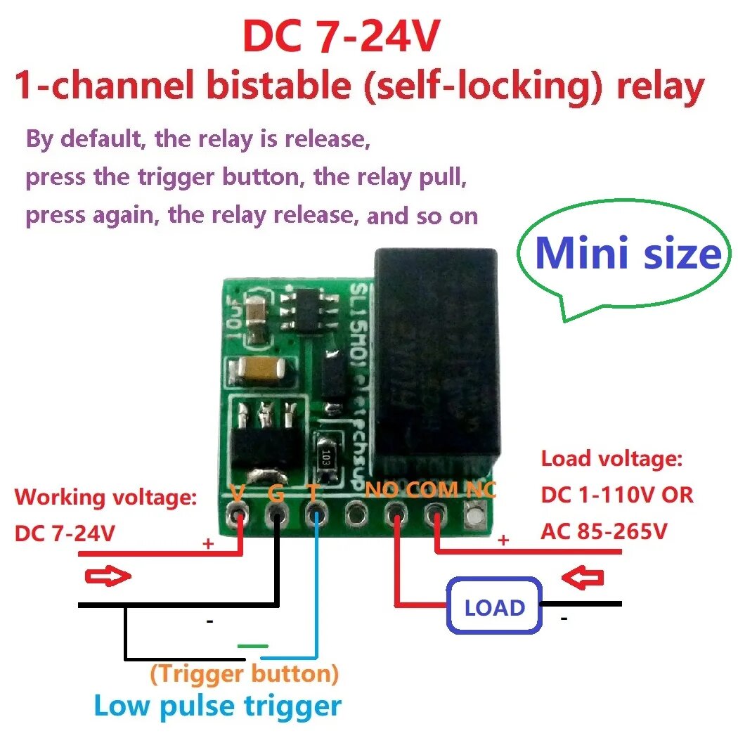 Релейный модуль eletechsup DC 12V 2A с Pin