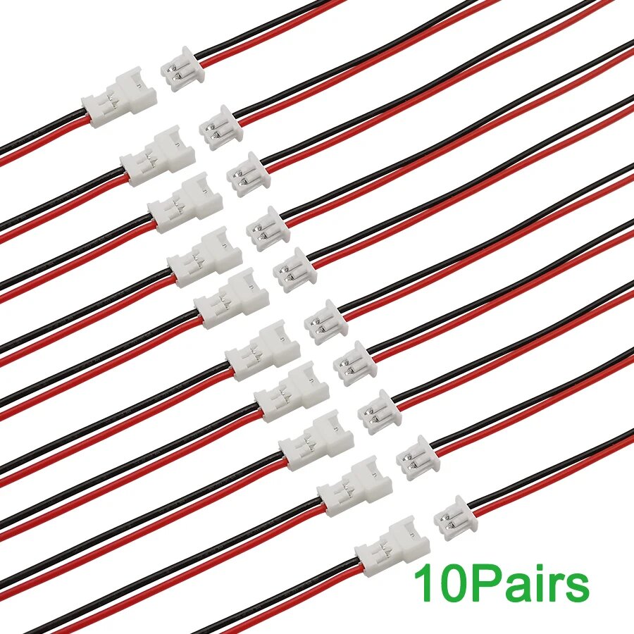LOCHEUK Micro JST 1.25mm 2 Pin Male Female Connector 10Pairs