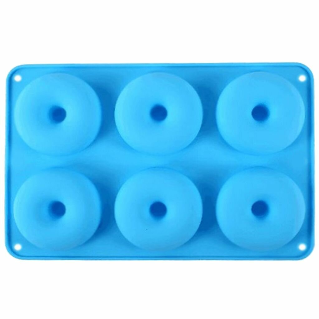 Круглая форма для пончиков из 6 частей-синяя