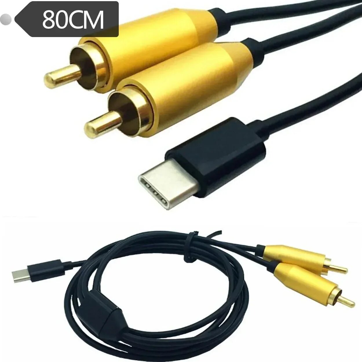 Кабель-адаптер Type-C USB C на 2 RCA