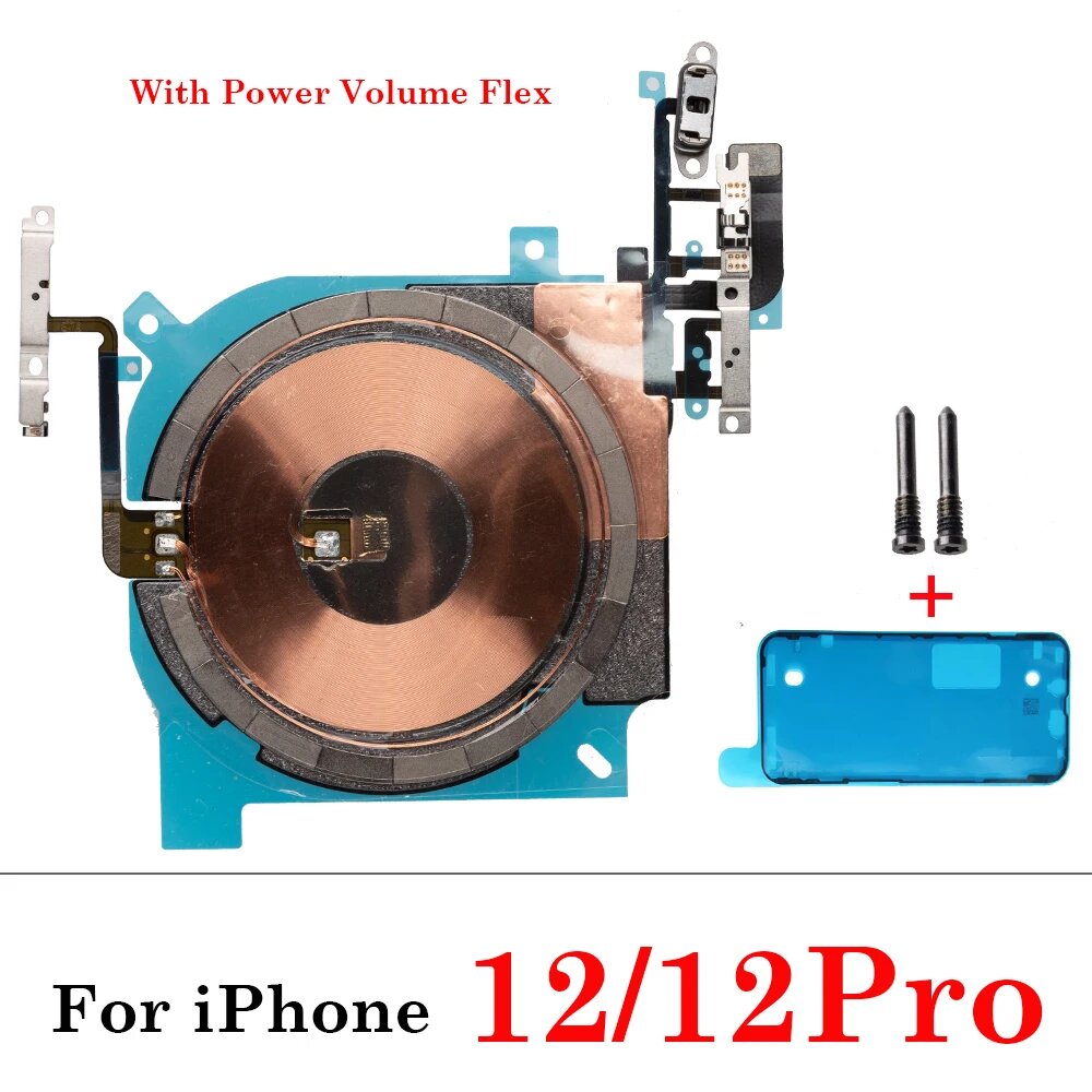 Беспроводная зарядная микросхема speedcoil с объемом для iPhone 8 Plus X XR XS 11 12 13 Pro Max, мини-зарядная панель, наклейка, гибкий кабель 12 12Pro with volume