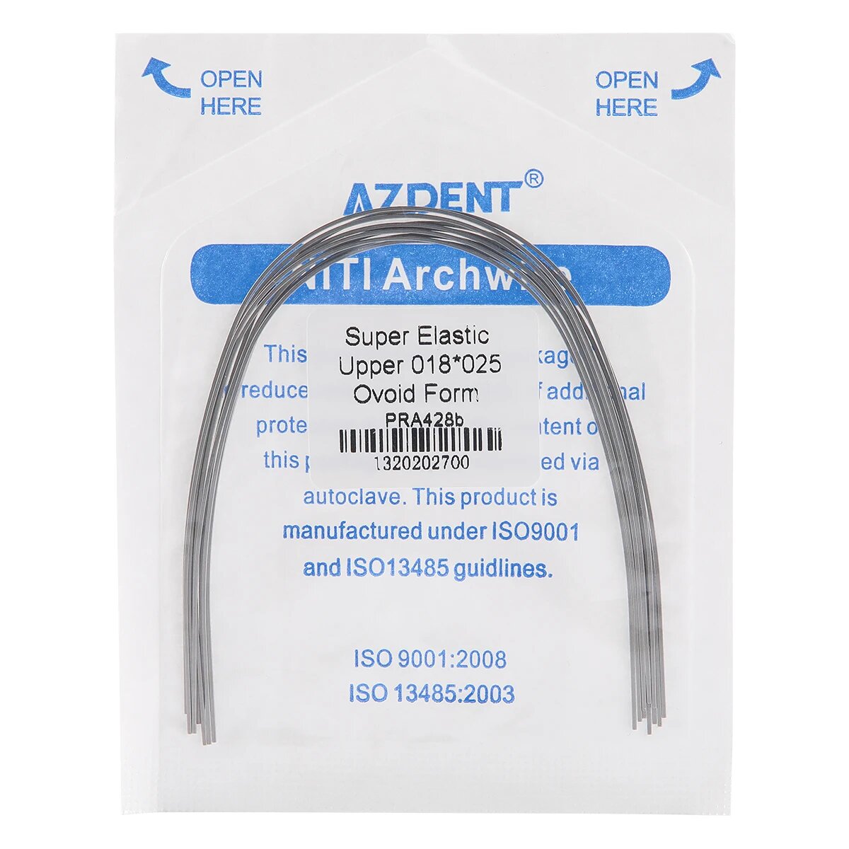 AZDENT Ортодонтические проволоки NITI 1 Pack 18x25Upper