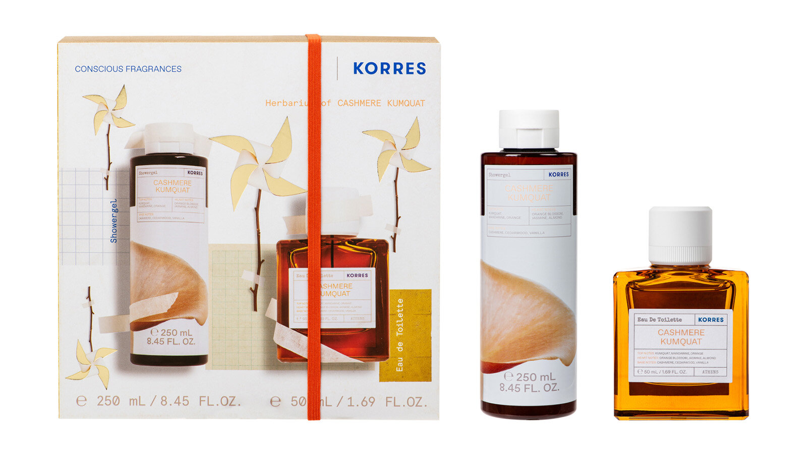 KORRES Cashmere Kumquat Набор парфюмерный жен. (Туалетная вода 50 мл + Гель для душа, 250 мл)