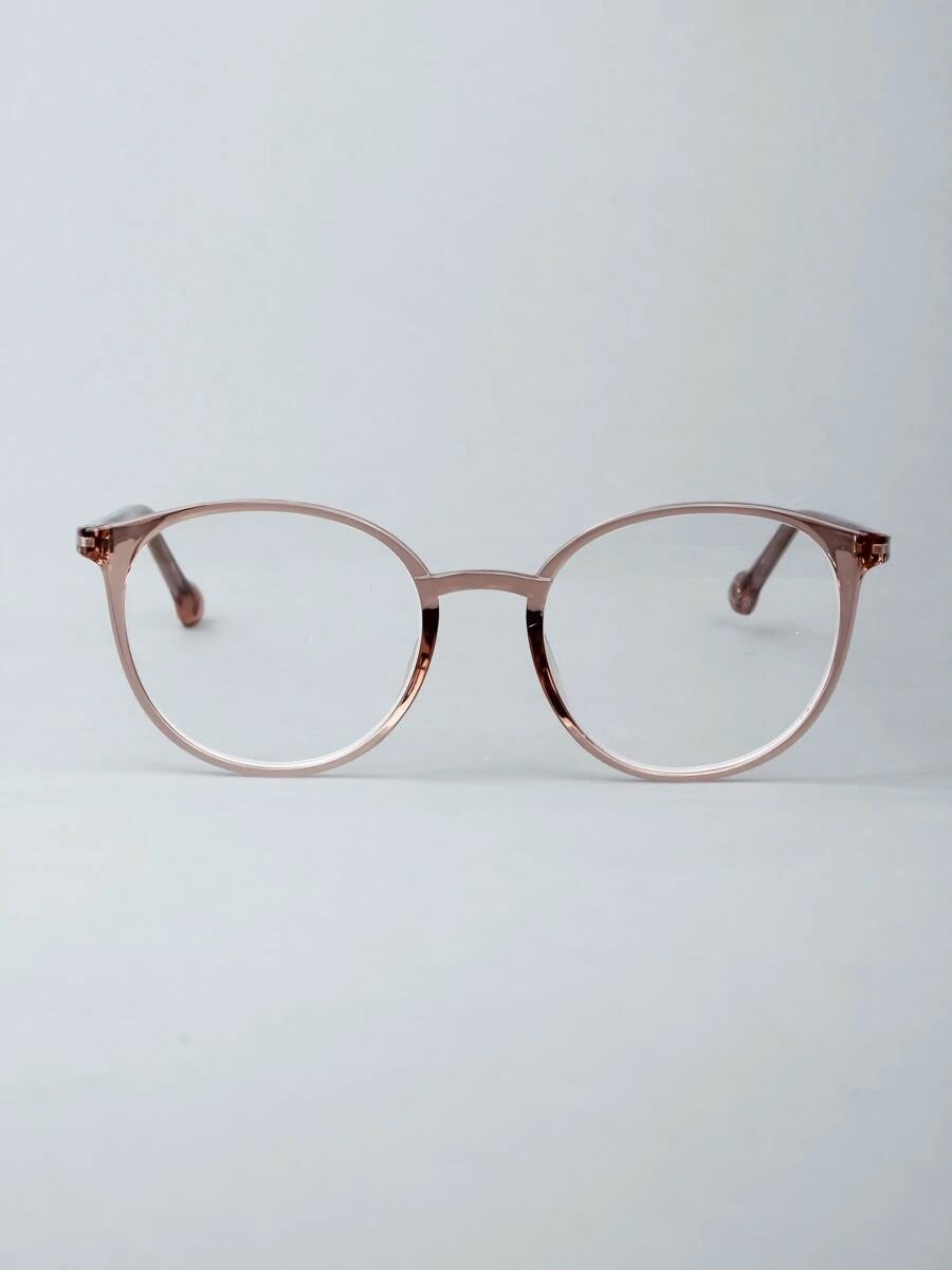 Готовые очки для зрения с диоптриями, бежевые, пластик, круглые - 2.75