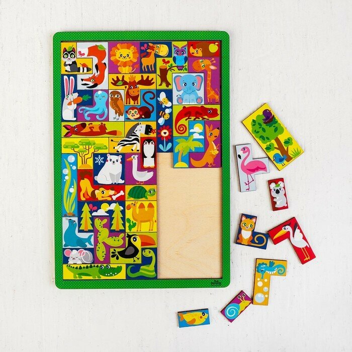 Головоломка тетрис Изучаем животных