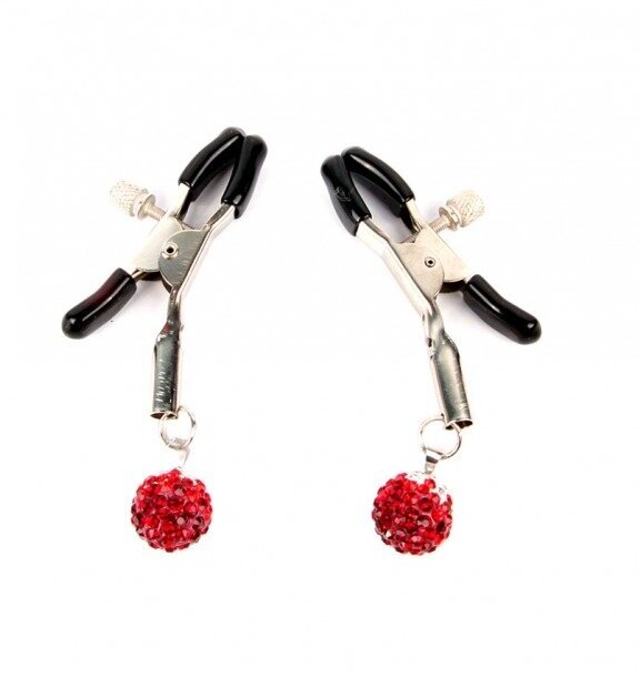 Регулируемые зажимы на соски с тяжёлыми шариками со стразами