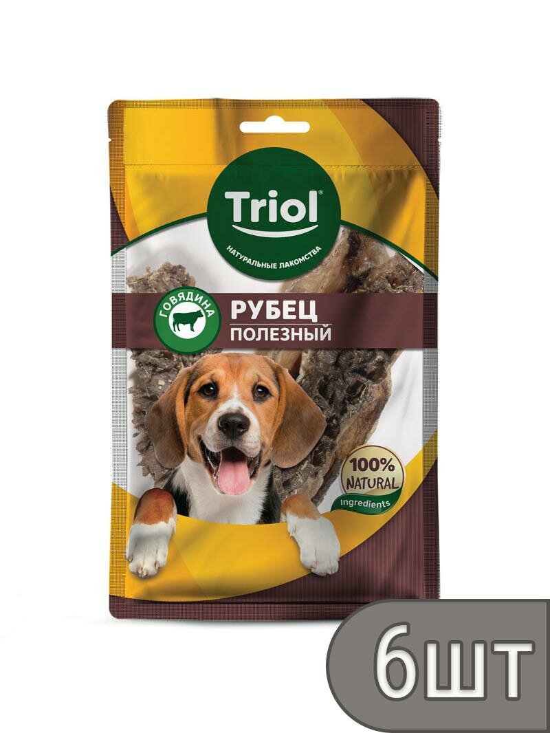 Triol Набор 6 шт Рубец говяжий полезный для собак 30г 0.18 кг