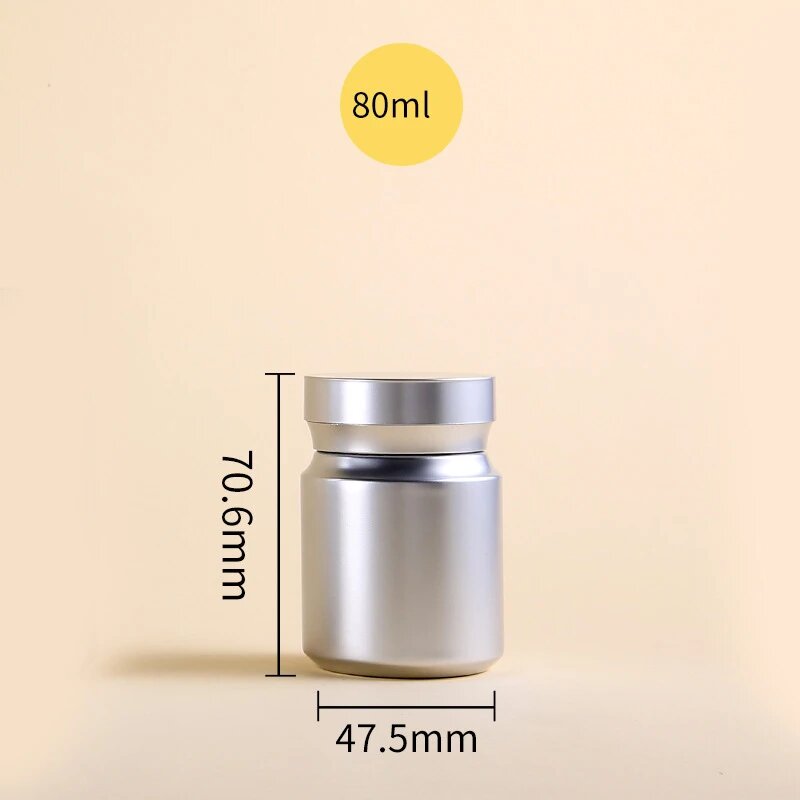 Пластиковая банка для таблеток Silver 80ML