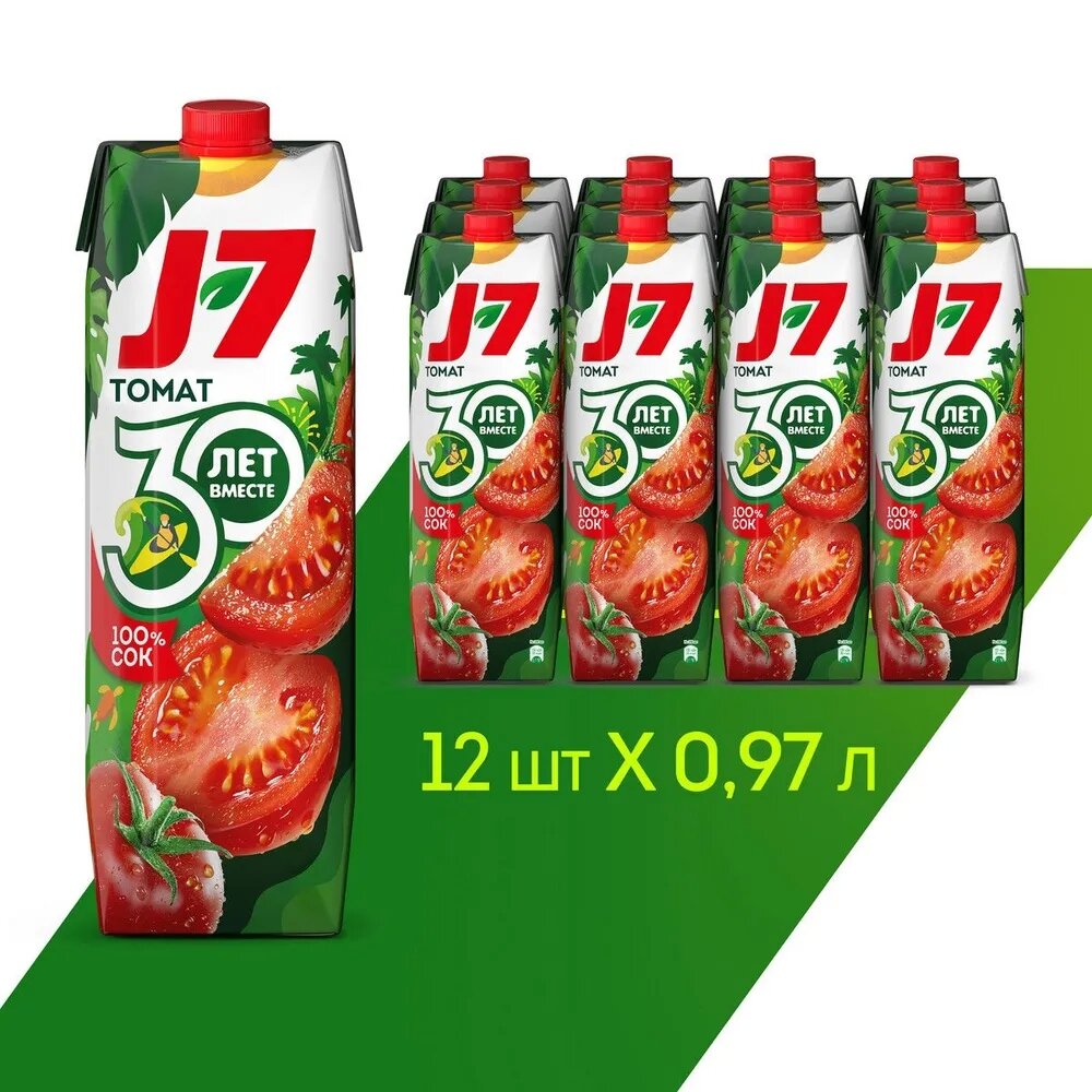 J7 0,97л. Томатный*12шт. J7 Сок Джей севен Производство - Россия