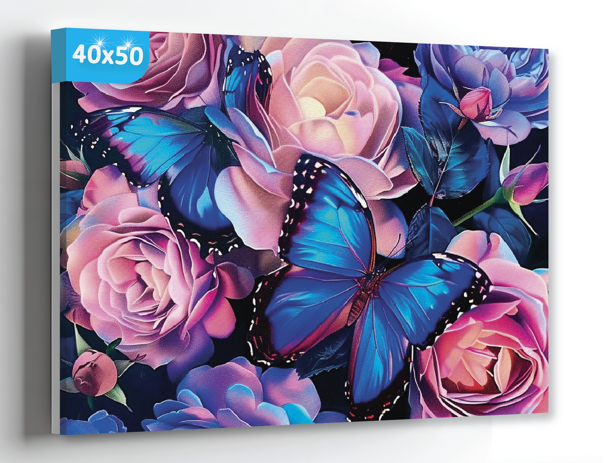 Алмазная мозаика 40х50 на подрамнике картина стразами алмазная вышивка бабочки