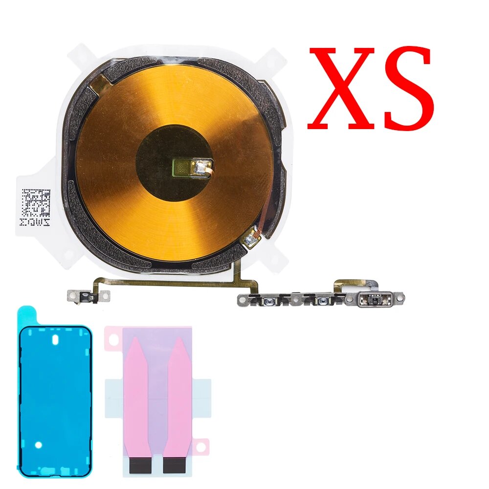 NFC-чип для iPhone X, XR, XS, 11, 12, 13 Pro Max, беспроводное зарядное устройство, панель, катушка, наклейка с кнопкой громкости, гибкий кабель XS
