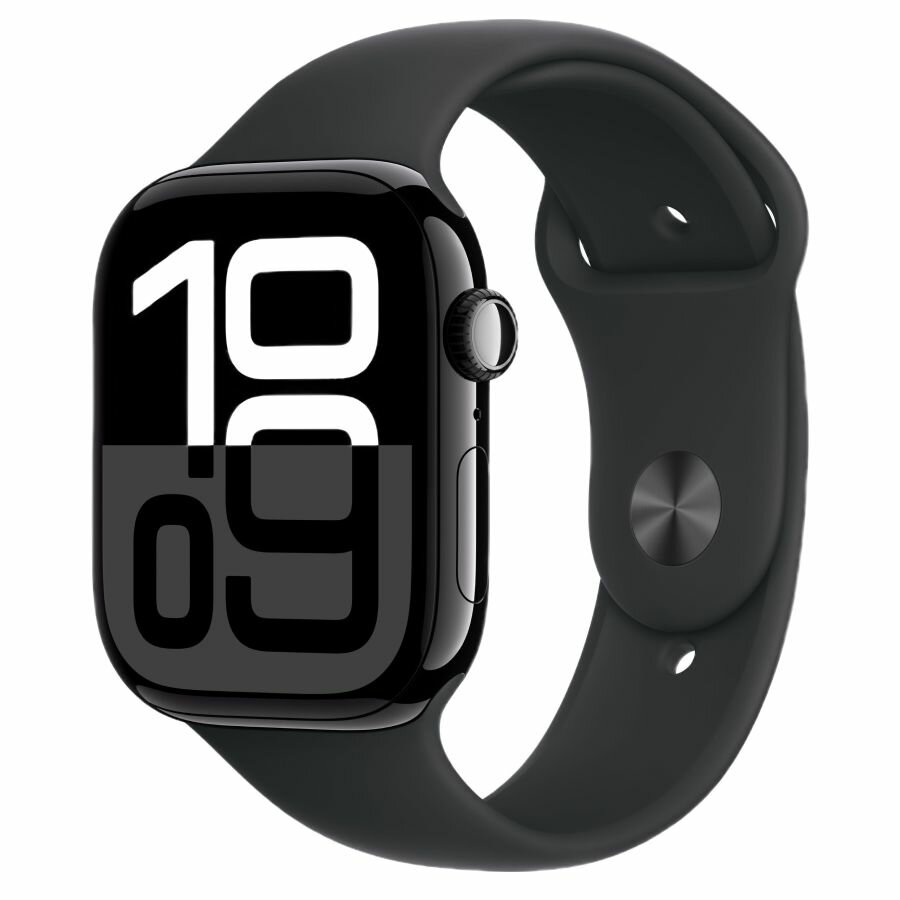 Умные часы Apple Watch Series 10 GPS, 46mm Jet Black Sport Band M/L