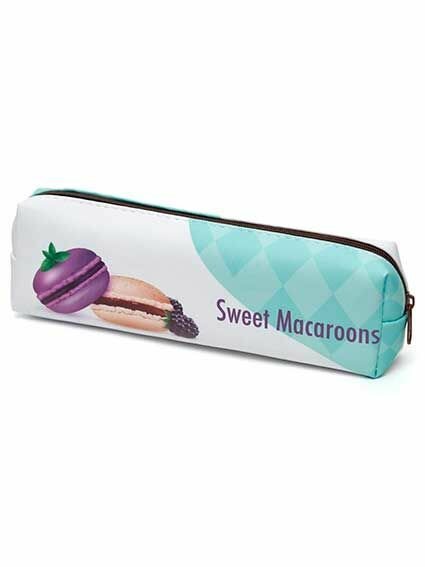 Пенал-косметичка Alingar 205х75 мм, "Sweet Marcaroons, Ежевика" ПВХ, молния (AL8062)