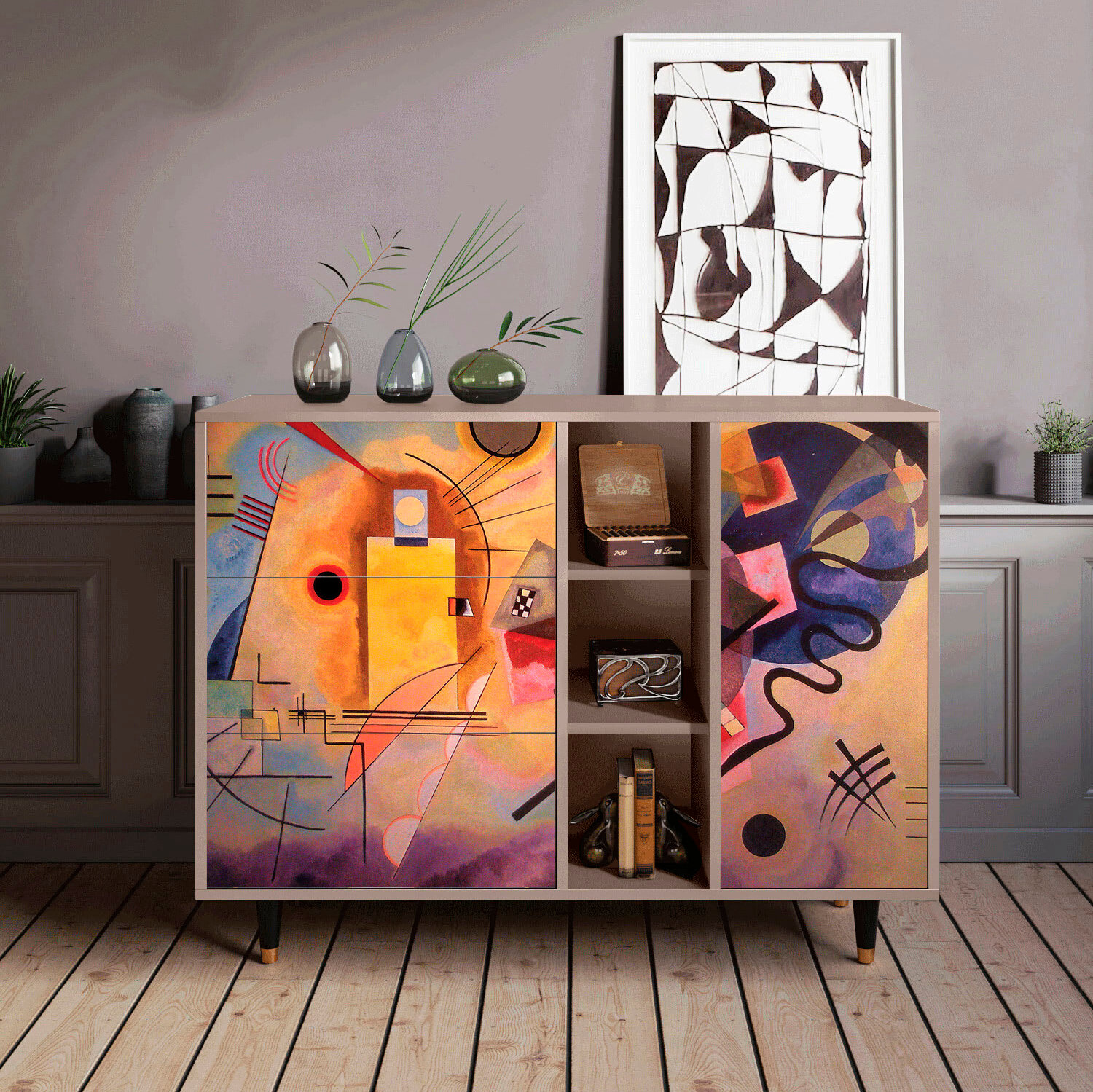 Комод - STORYZ - BS2 Modern Art by Kandinsky , Разер - 125 x 97 x 48 см , Цвет корпуса - Бежевый