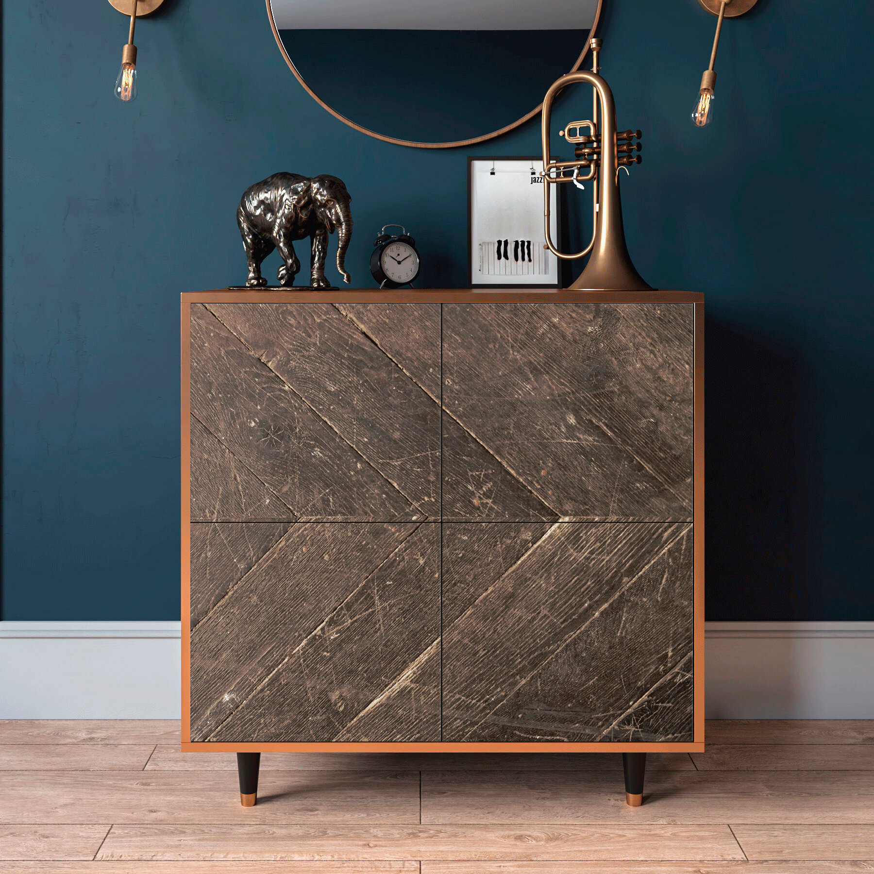Комод - STORYZ - BS3 Wise Tree, Размер - 94 x 96 x 48 см, Цвет корпуса - Орех