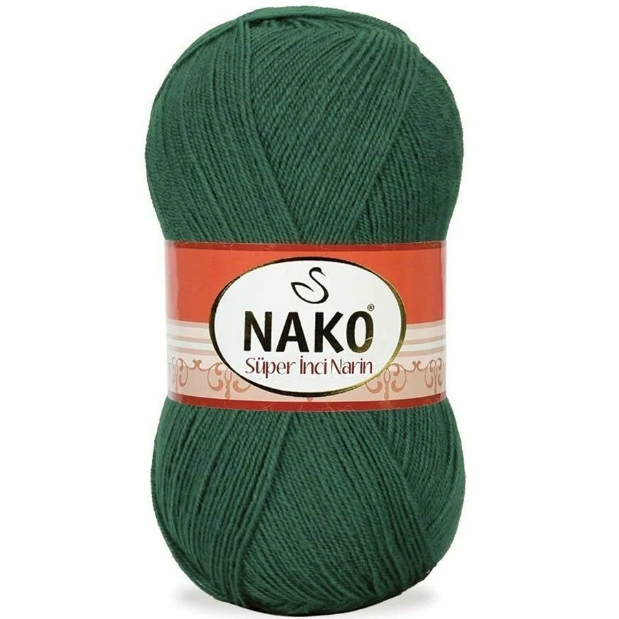 Пряжа Nako SUPER INCI NARIN 3601 изумруд (5 мотков)
