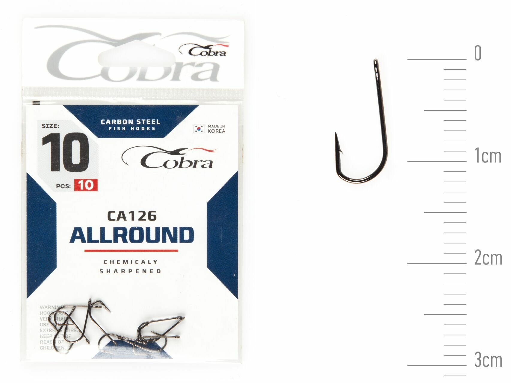 Крючки рыболовные Cobra Allround VIKING CA126, размер 10, 10шт в упаковке / Крючки для рыбалки Кобра Оллраунд викинг