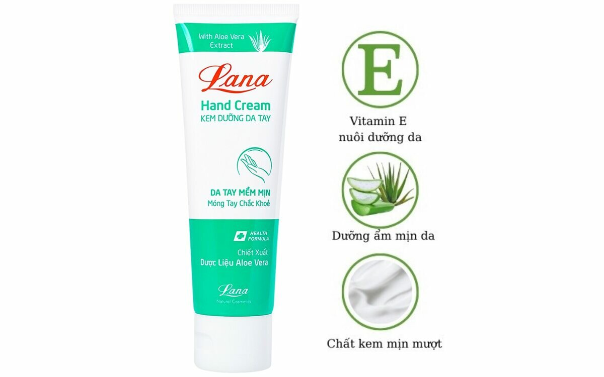 Крем для рук с алоэ вера Lana Hand Cream увлажняет, питает и защищает кожу от сухости, 80 гр